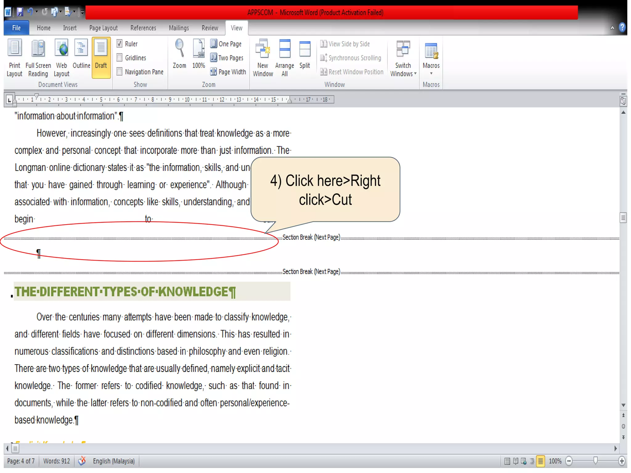How to remove a blank page in microsoft word | PPT