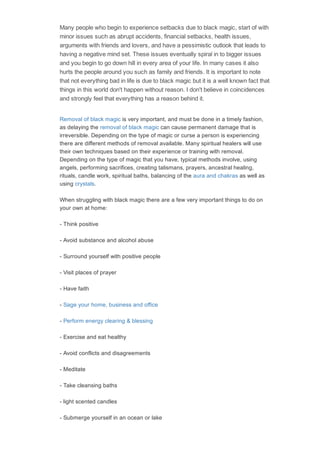 How to remove black magic spells, voodoo, curses and hexes? | PDF