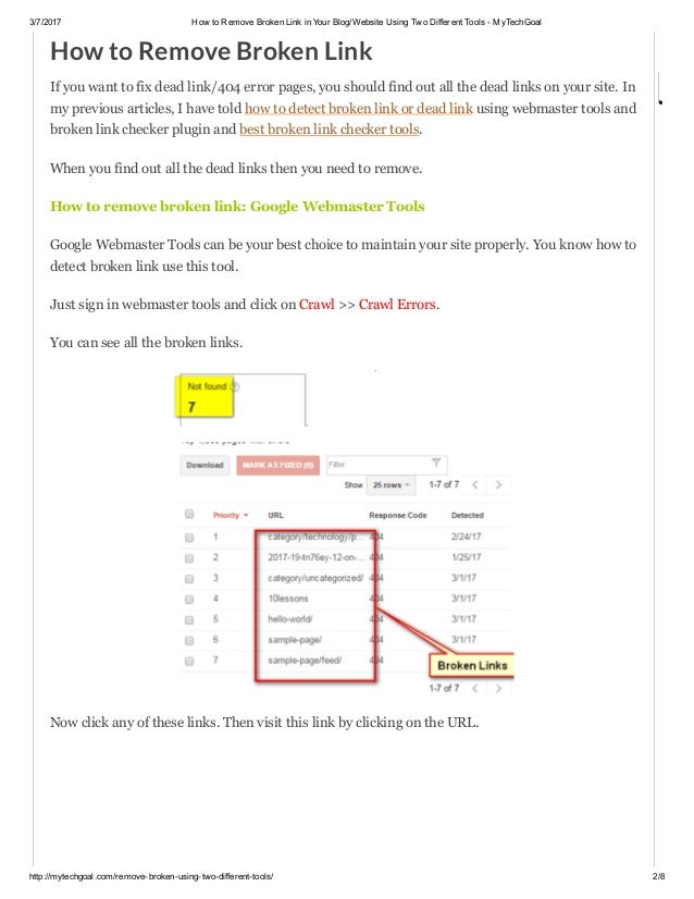 How To Remove Broken Link In Your Blog Website Using Two Different Tools