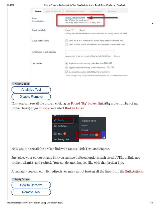 How To Remove Broken Link In Your Blog Website Using Two Different Tools