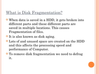 How to remove drive fragmentation | PPT