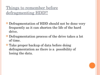 How to remove drive fragmentation | PPT