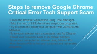 How to remove google chrome critical error | PPT