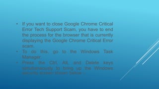 How to remove google chrome critical error | PPT