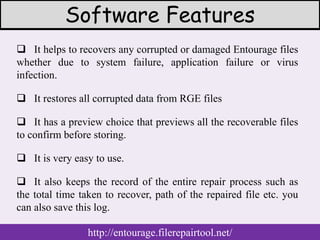Entourage Microsoft Rebuilding My Database