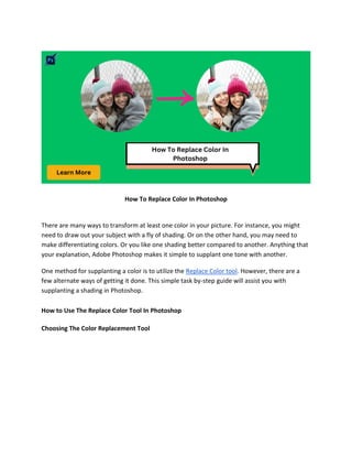 How To Replace Color In Photoshop | PDF