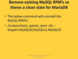 How to replace my sql with mariadb in cpanel | PPT