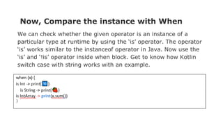How to replace switch with when in kotlin | PPT