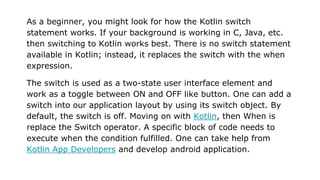 How to replace switch with when in kotlin | PPT