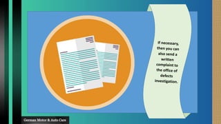 How to Report an Auto Malfunction or Car Defect | PPT