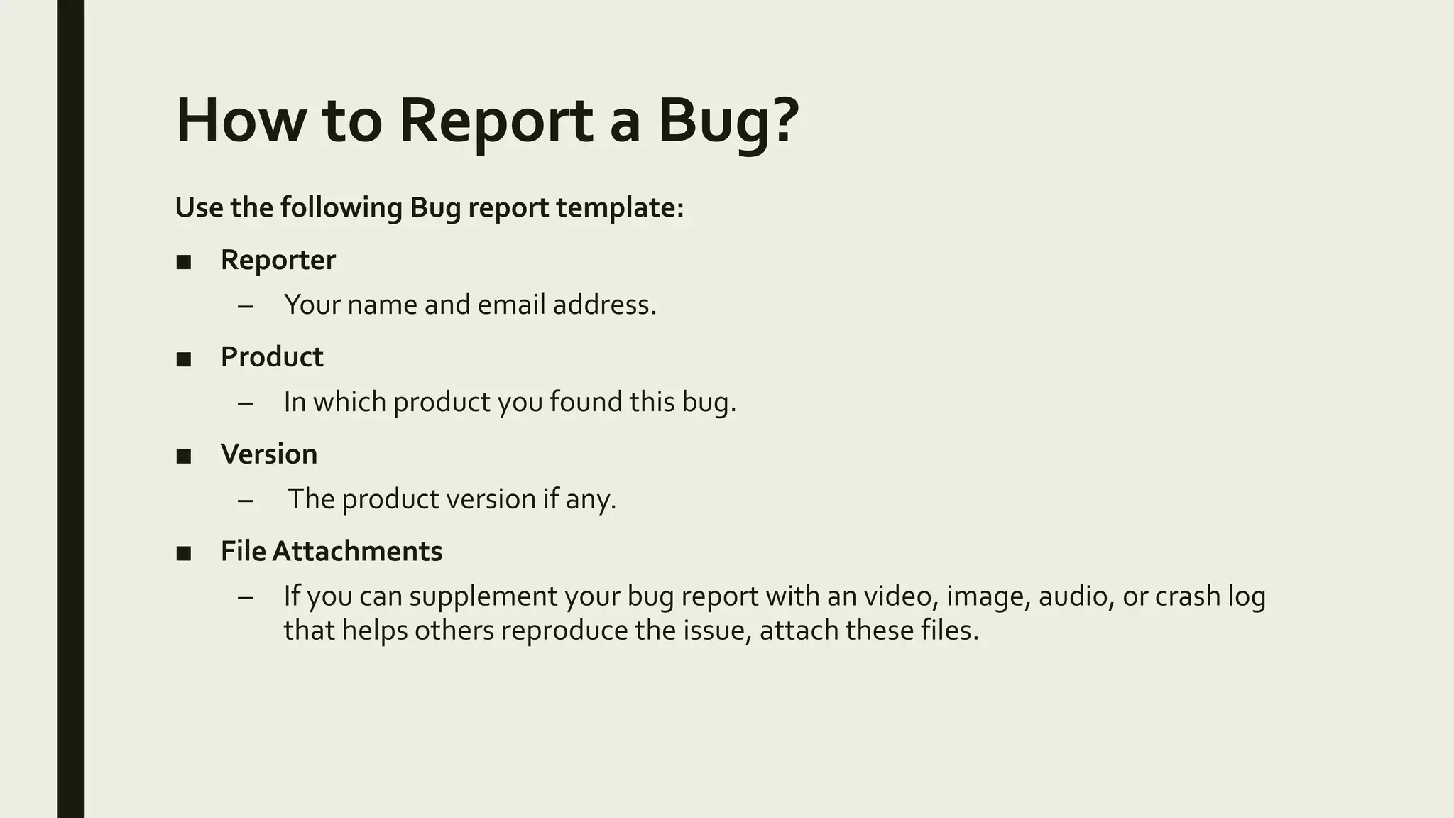 How to report bugs | PPTX