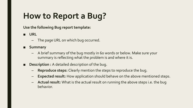 How to report bugs | PPTX
