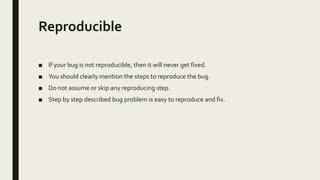 How to report bugs | PPTX