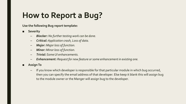 How to report bugs | PPTX