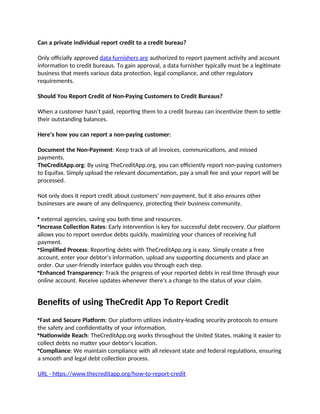 How to Report Credit: Take Control of Your Credit Now | PDF