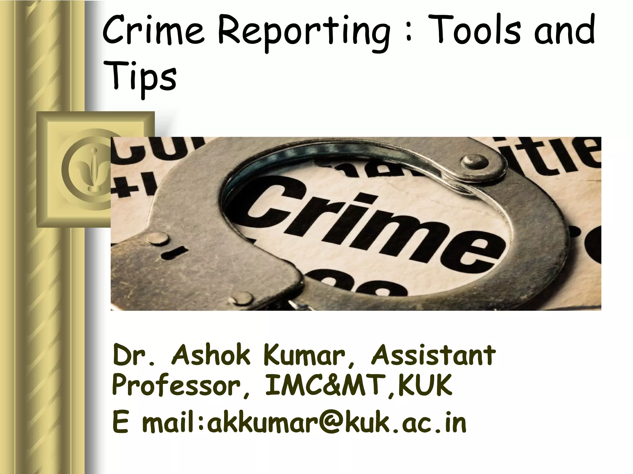 Reporting Crime : Tools and Tips | PDF