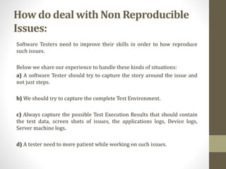 How to Reproduce a Non Reproducible Bug | PPTX | Operating Systems ...