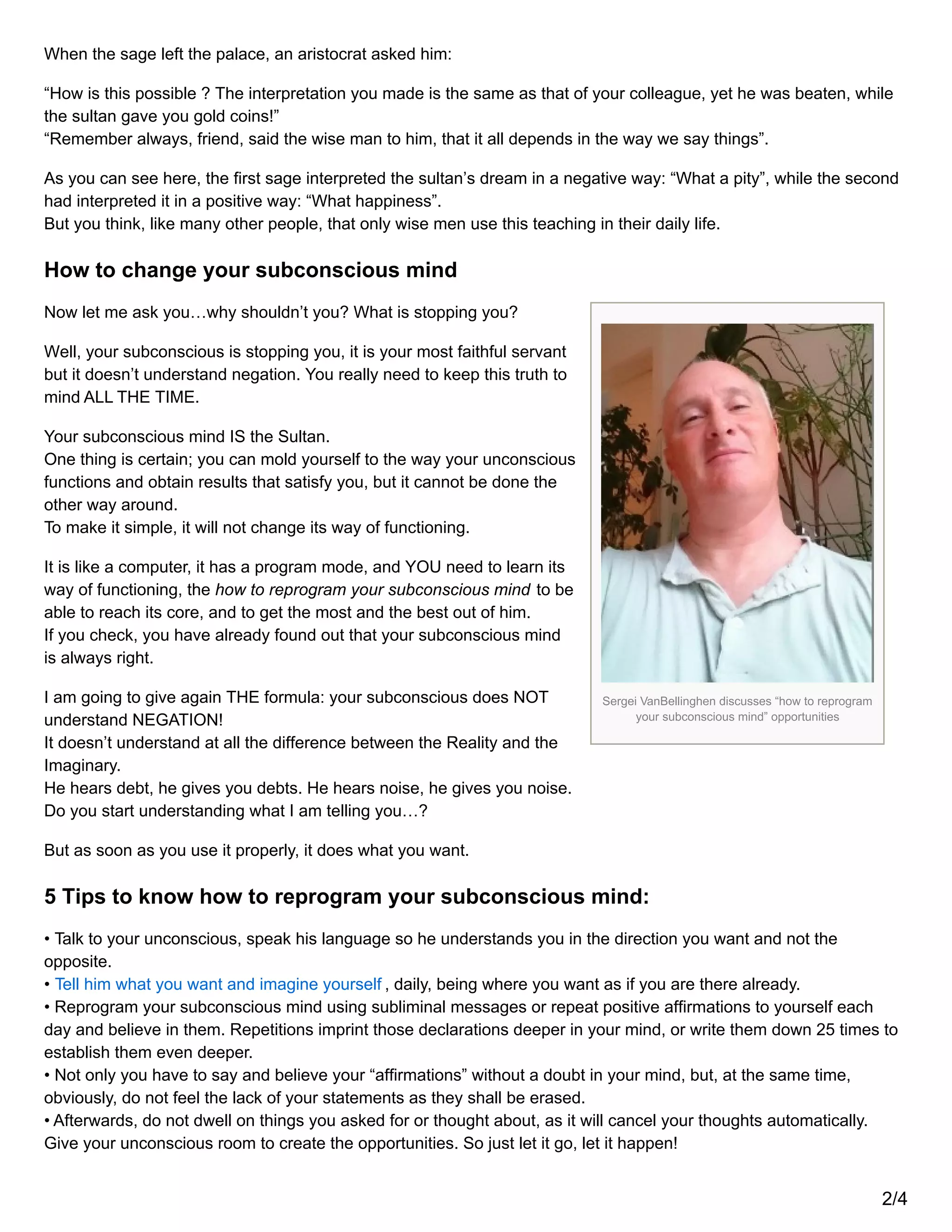 How to reprogram your subconscious mind | PDF