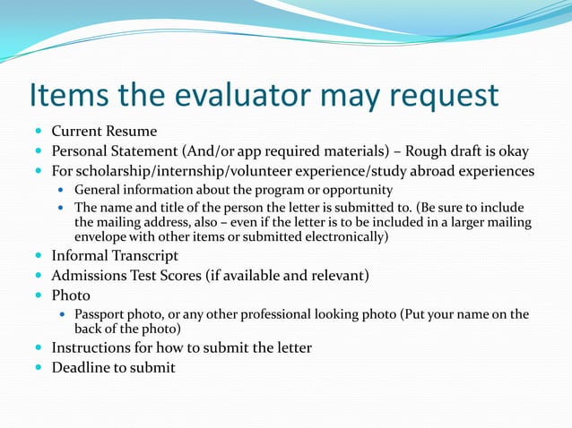 Howto Request Lettersof Evaluation | PPT