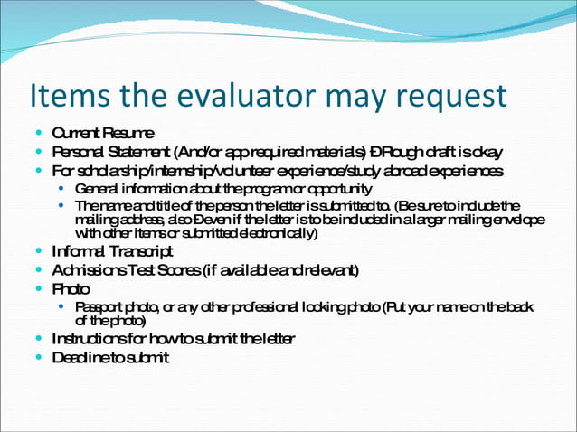 Requesting Letters of Evaluation | PPT