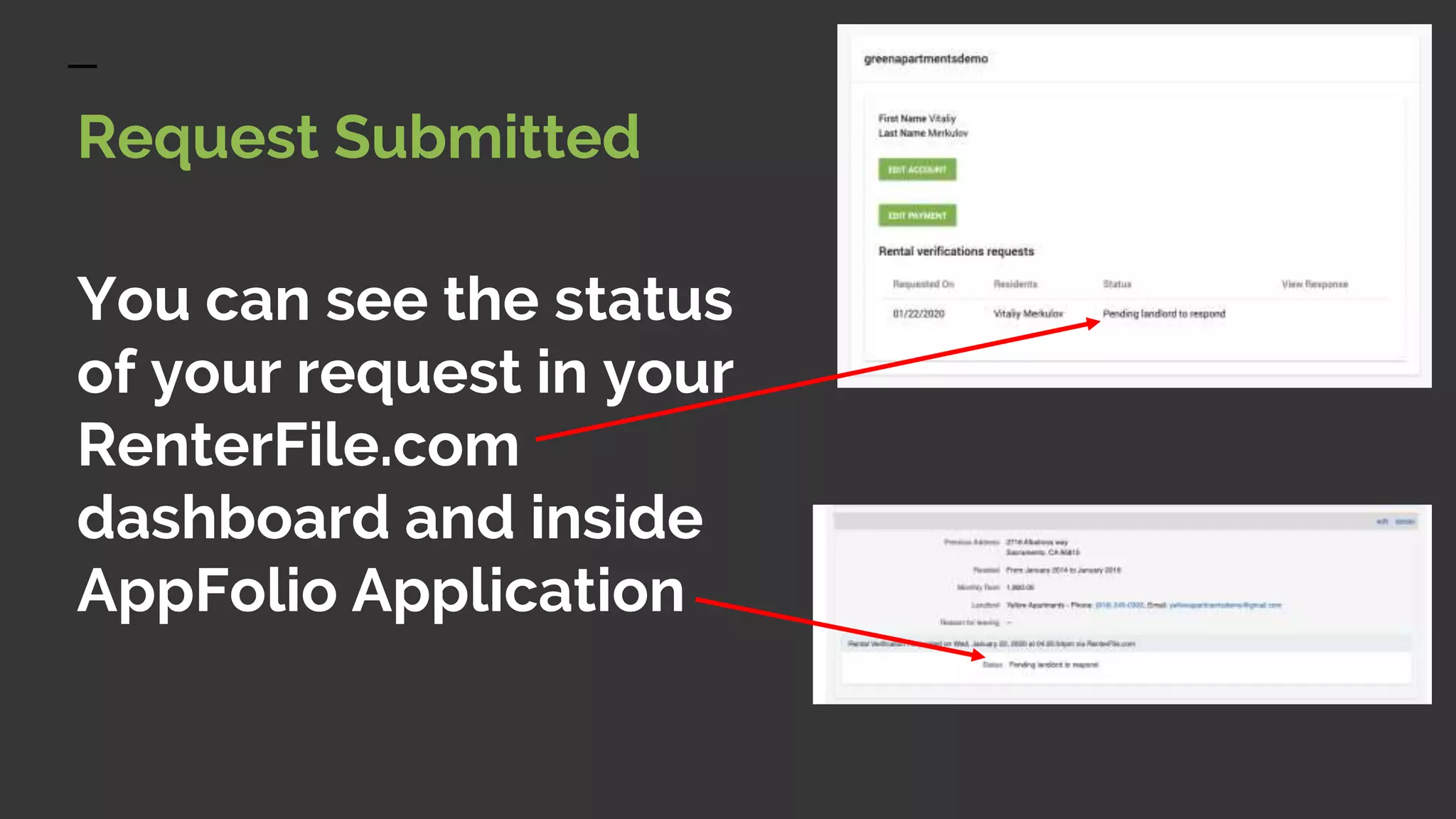 How to request rental history verifications inside AppFolio | PPTX