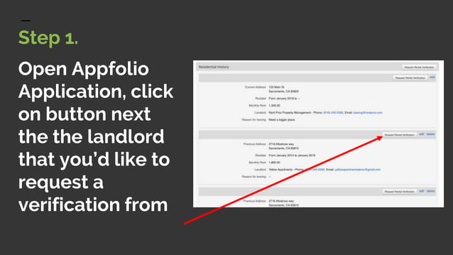 How to request rental history verifications inside AppFolio | PPTX ...