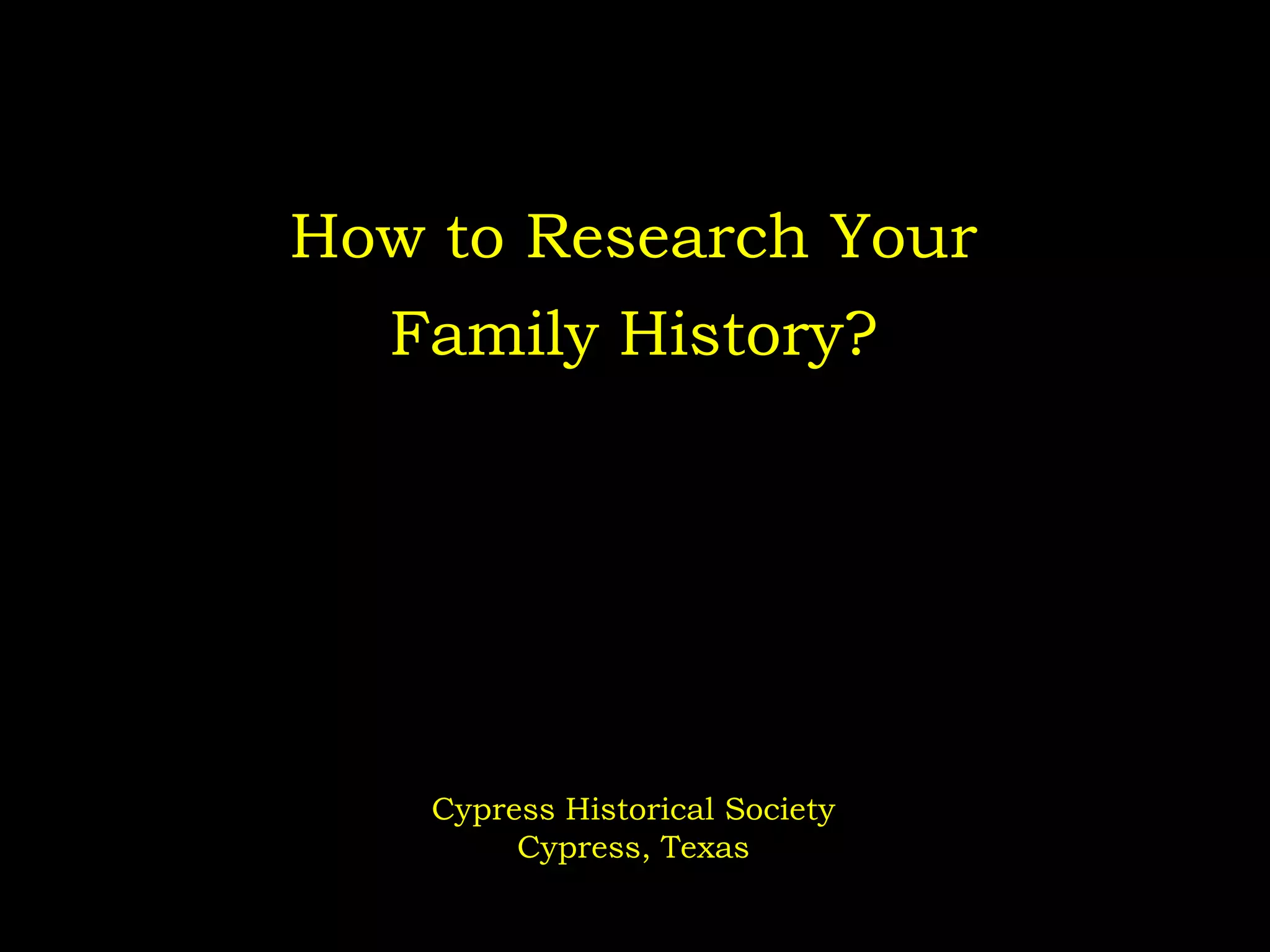 How to research your family history | PPTX