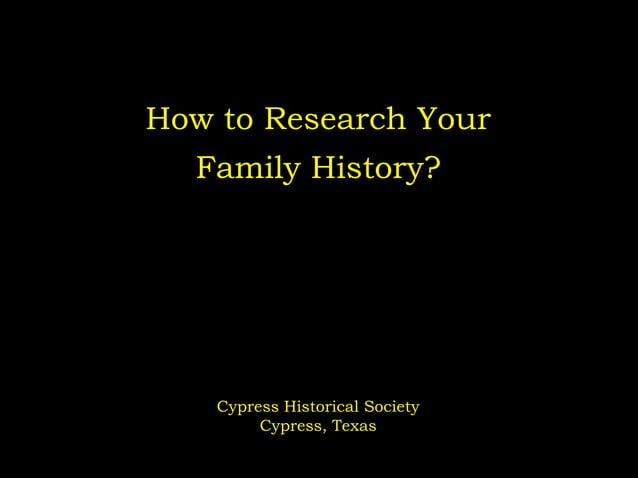 How to research your family history | PPT