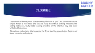 How to Resolve Cricut Machine Power Button Flashing Red Issue | PDF ...