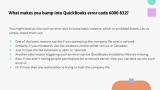 How to Resolve QuickBooks Premier Error 6000, 832.pptx