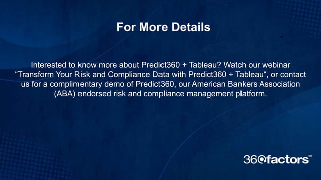 How to Resolve Risk and Compliance Challenges with Predict360 + Tableau.pptx