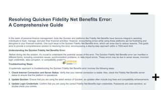 How to Resolving Quicken Fidelity Net Benefits Error.pptx