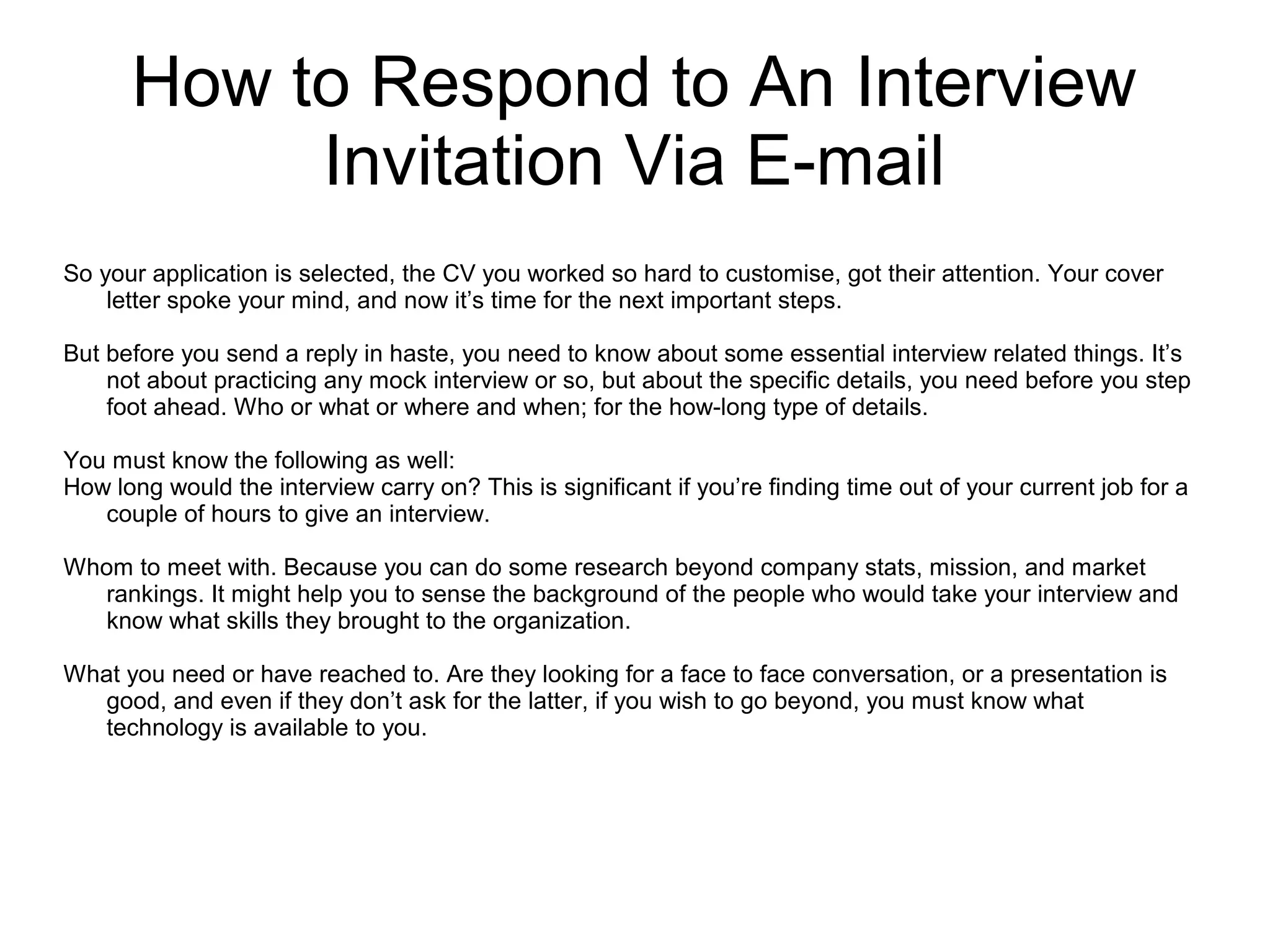 How to respond_to_an_interview_invitation_via_e-ma | PPT