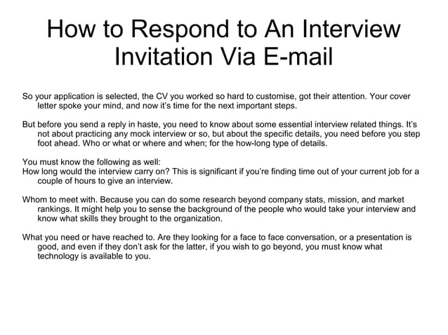 How to respond_to_an_interview_invitation_via_e-ma | PPT