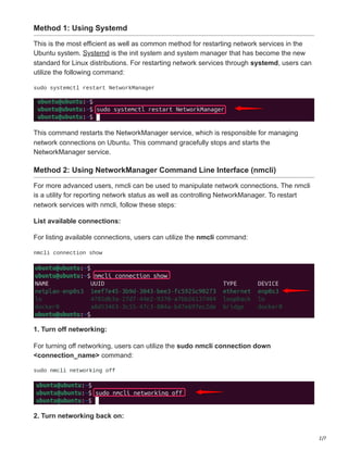 How to Restart Network Services in Ubuntu 2404 5 Methods.pdf | Operating Systems | Computer ...