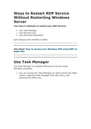 How to restart the RDP without rebooting the windows server .pdf
