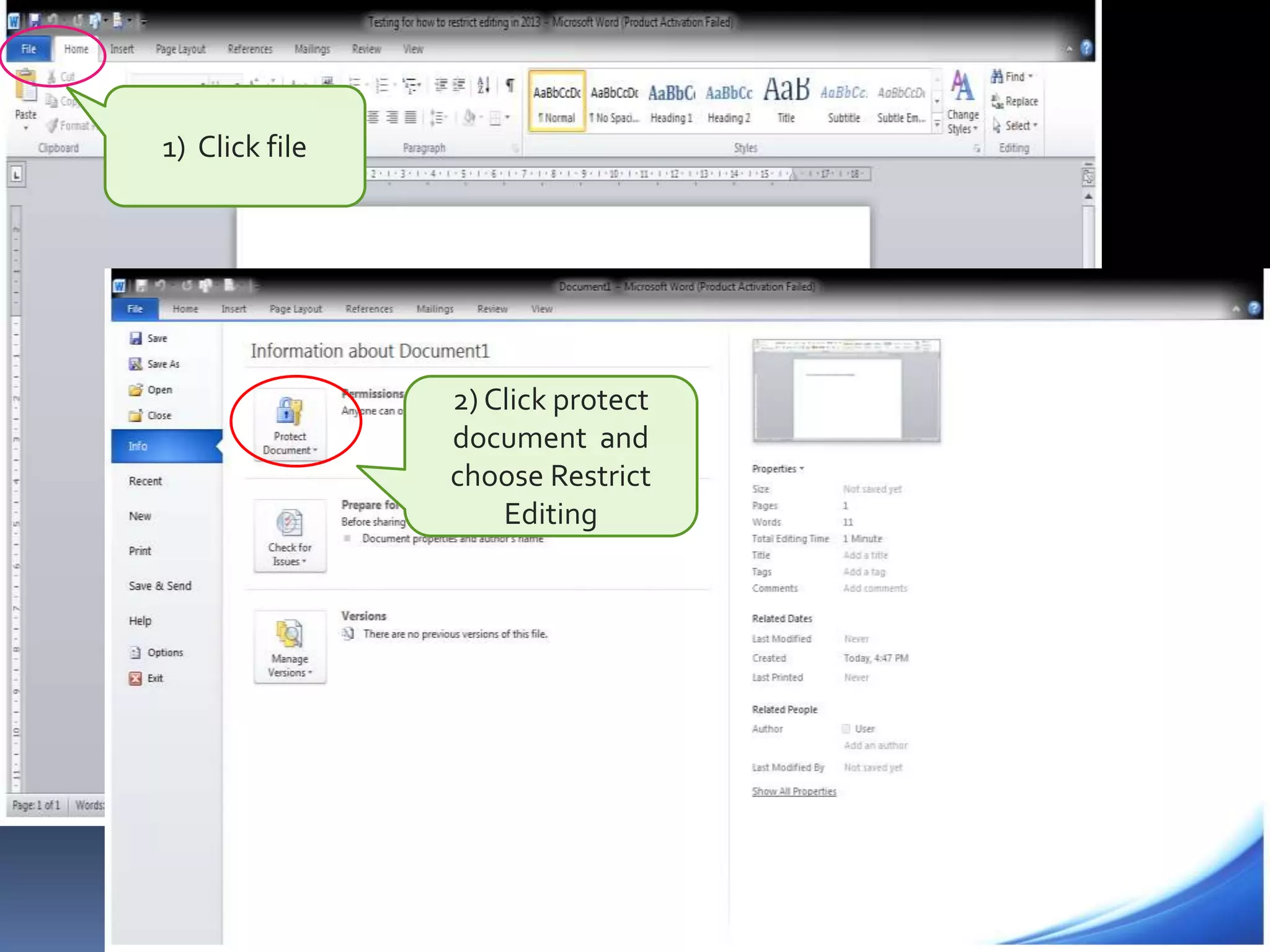 How To Restrict Editing In Microsoft Word 2013 Ppt