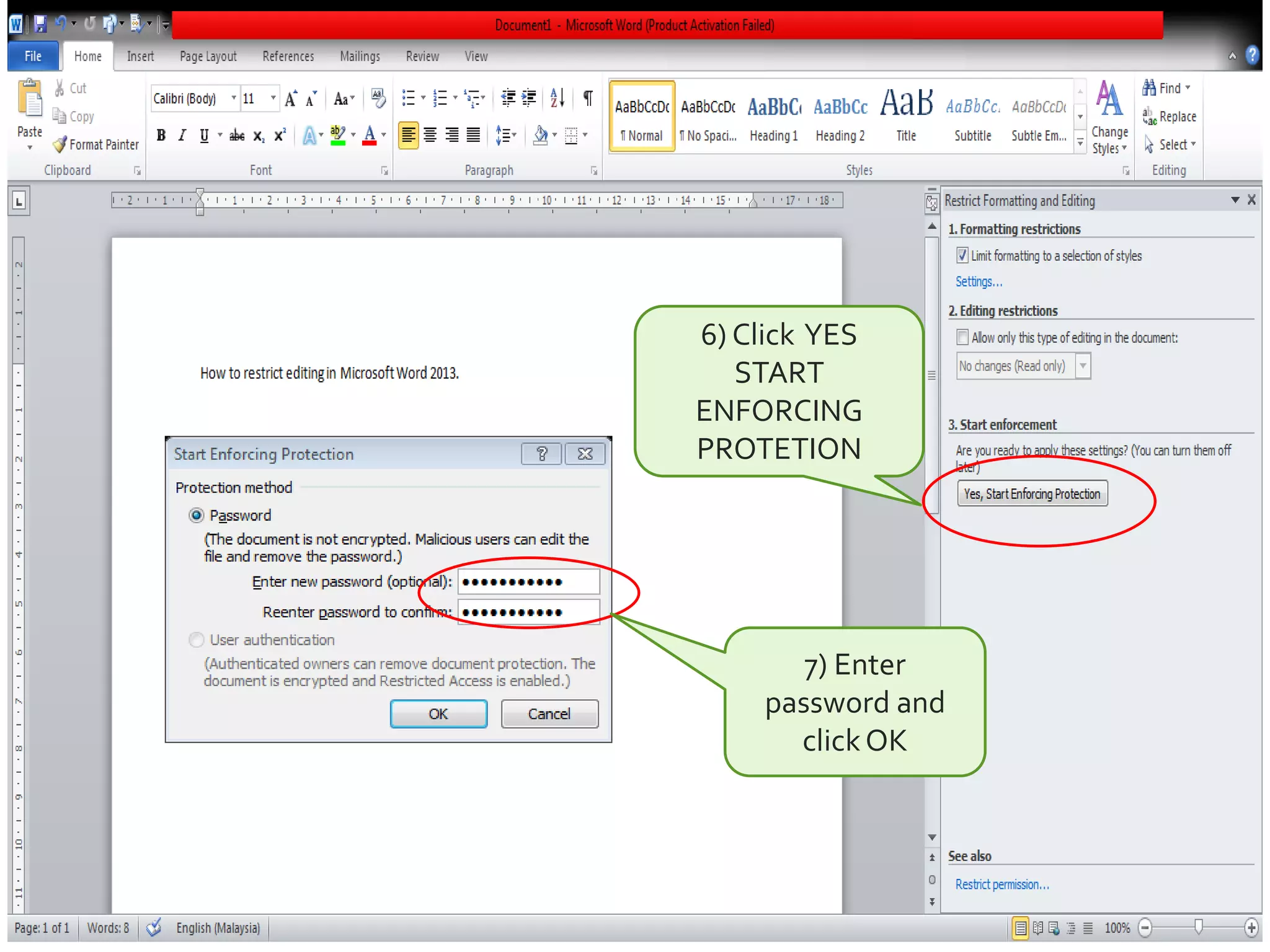 How To Restrict Editing In Microsoft Word 2013 Ppt