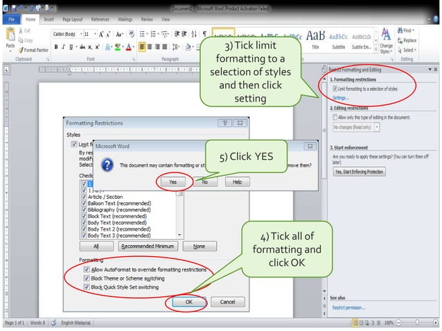 How To Restrict Editing In Microsoft Word 2013 Ppt