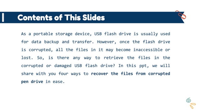 How to Recover Files from Corrupted USB Flash Drive | PPT
