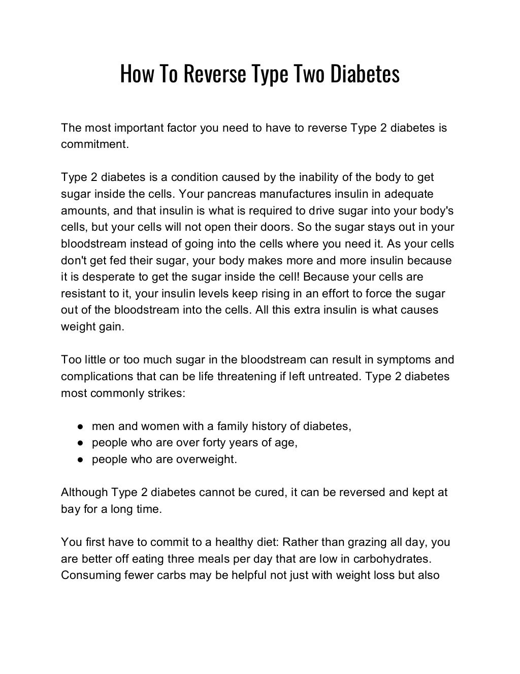 How To Reverse Type Two Diabetes how-to-reverse-type-two-diabetes