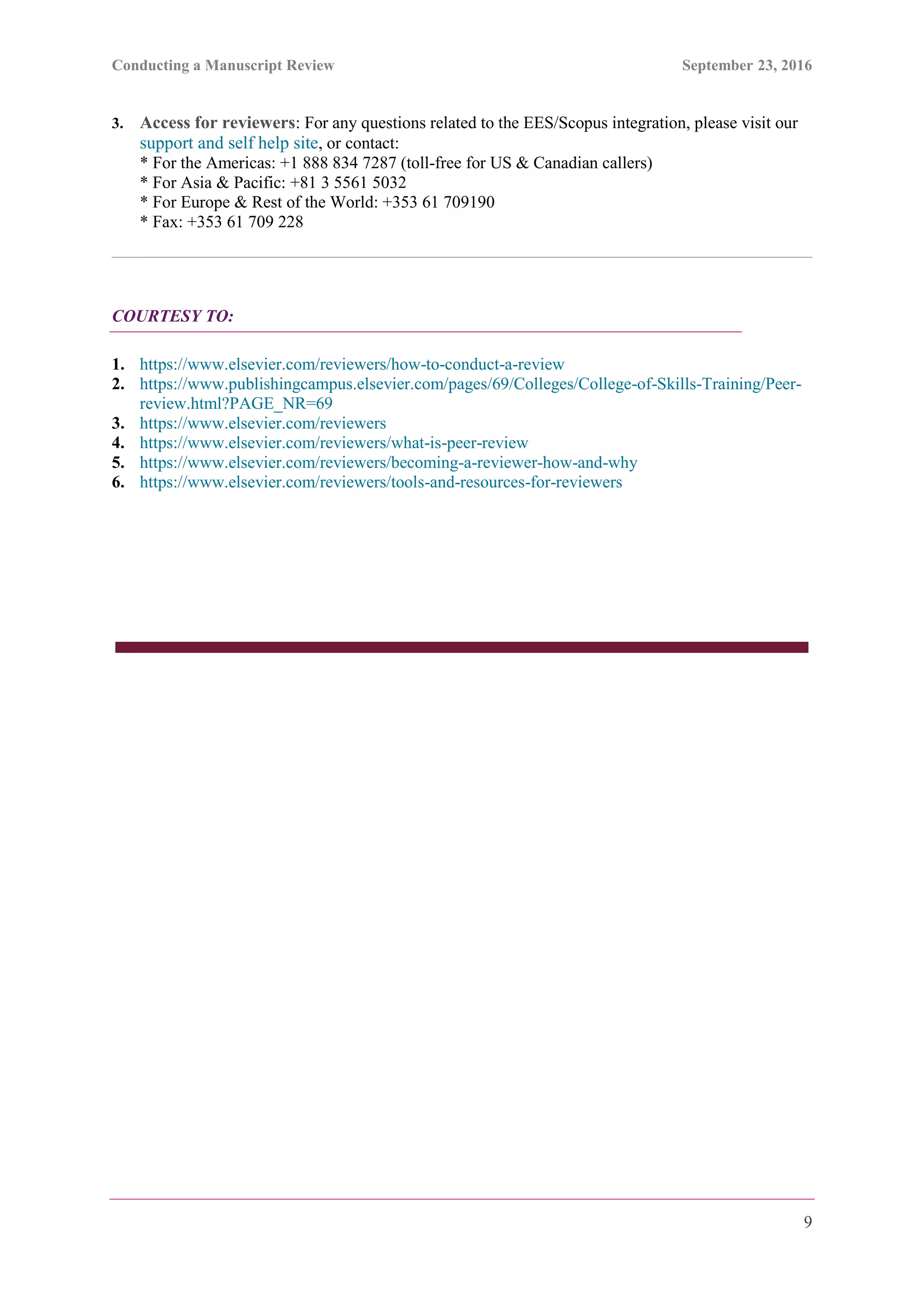 How to Review a Manuscript (By Elesvier) | PDF