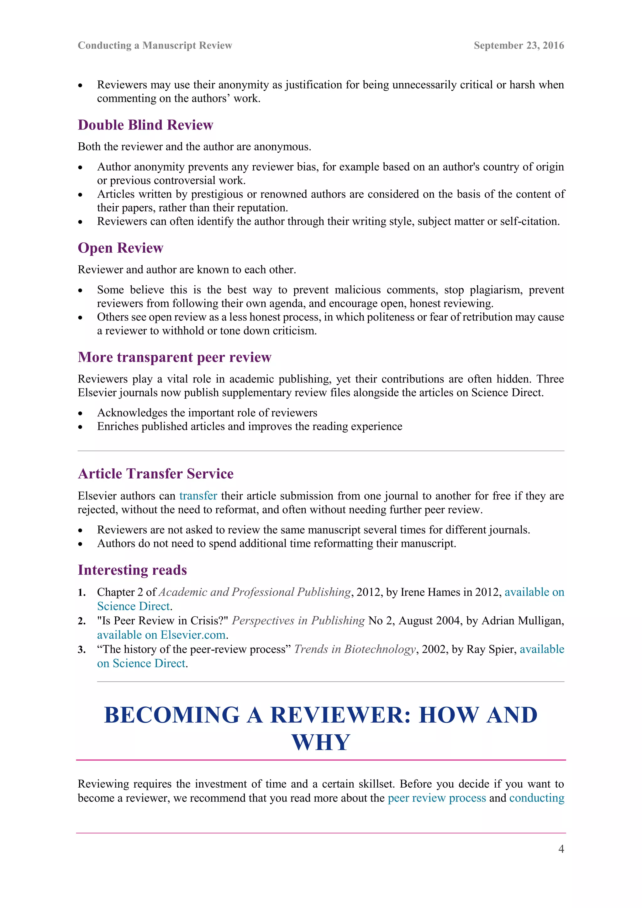 How to Review a Manuscript (By Elesvier) | PDF