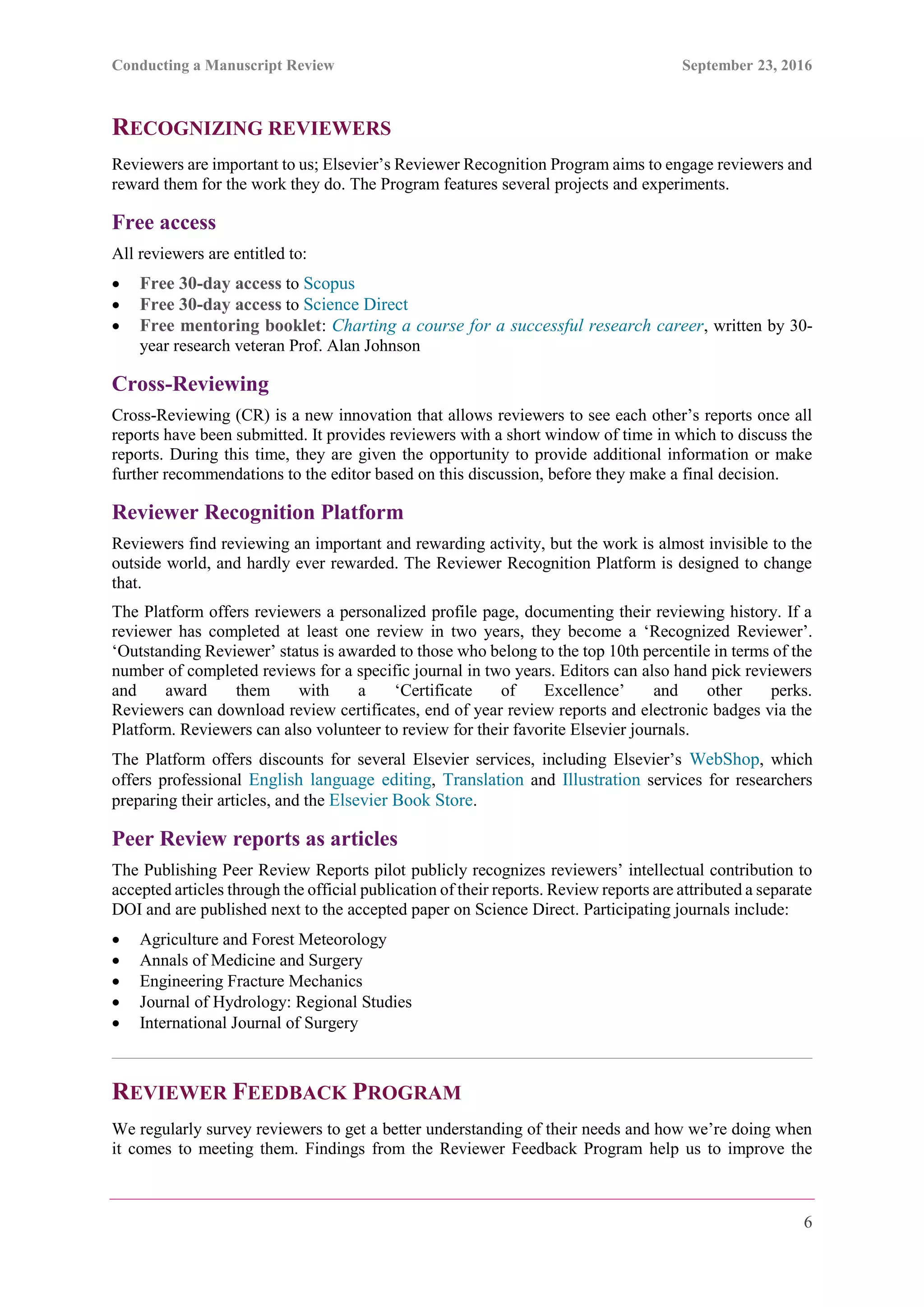 How to Review a Manuscript (By Elesvier) | PDF