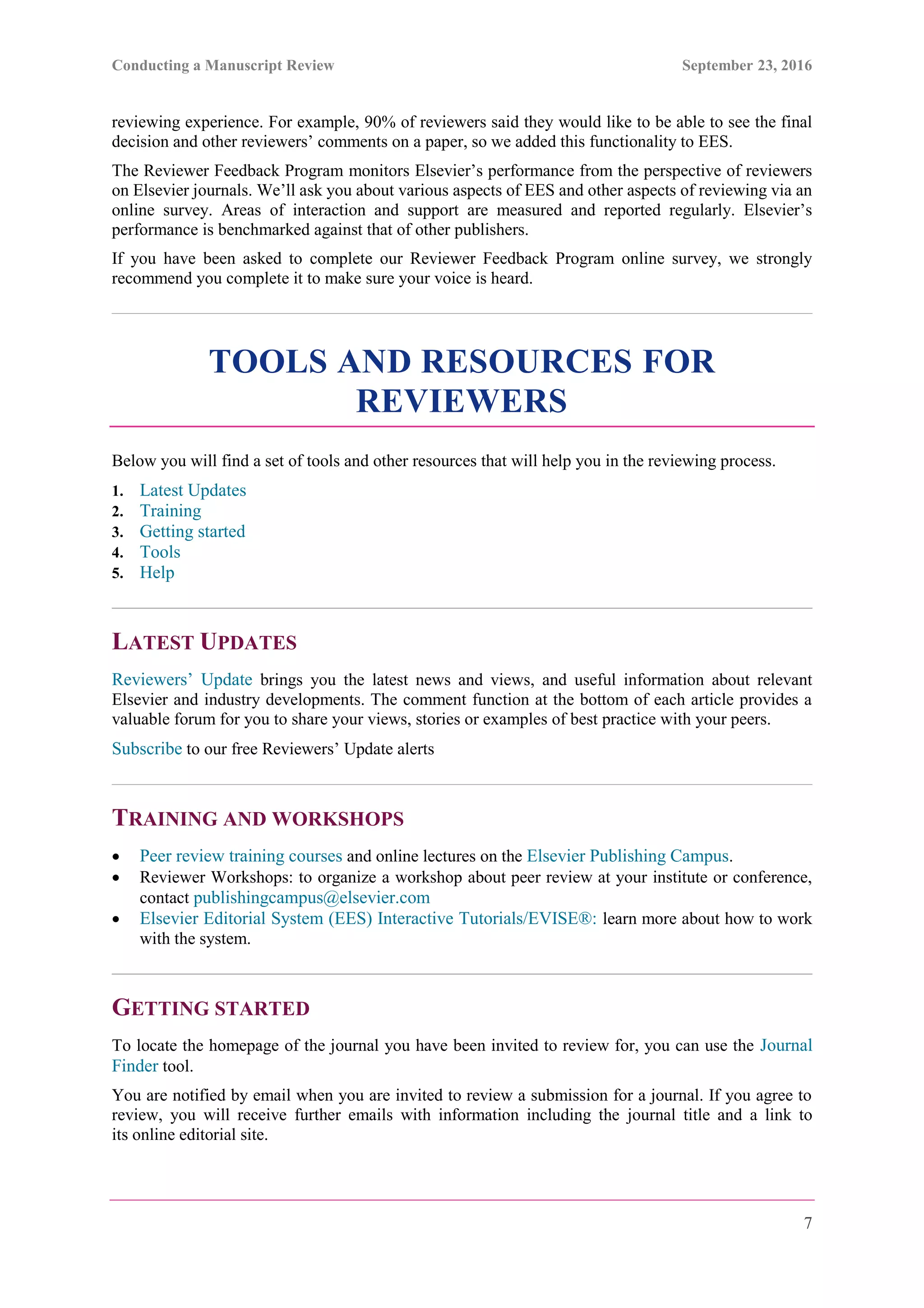 How to Review a Manuscript (By Elesvier) | PDF
