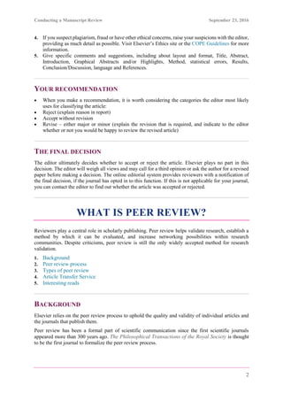 How to Review a Manuscript (By Elesvier) | PDF