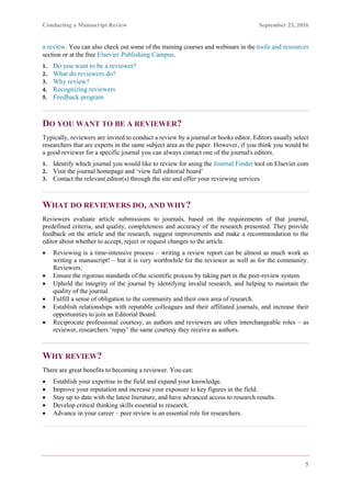 How to Review a Manuscript (By Elesvier) | PDF