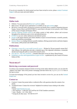 How to Review a Manuscript (By Elesvier) | PDF