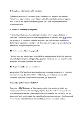 How to Review a Statement of Work (SOW) Effectively | PDF