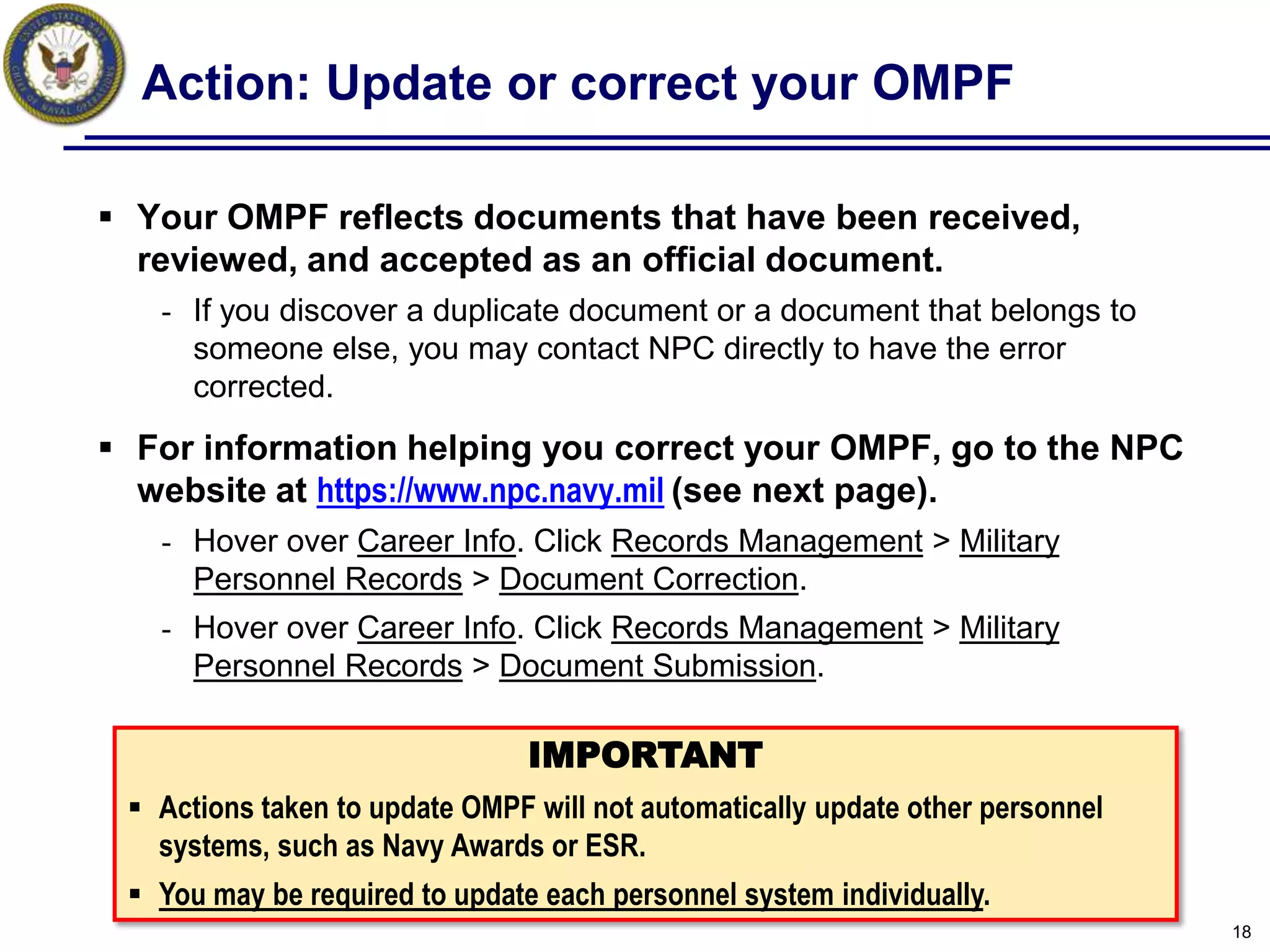 How to review your ompf and esr (step by-step guide) 17 apr 2013 | PPTX